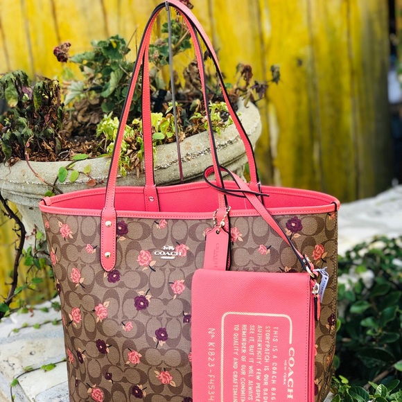 Coach | Bags | Nwt Coach Peony Signature Reversible Totewristlet | Poshmark